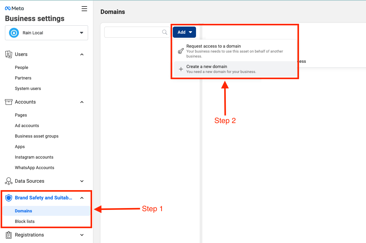 Facebook Domain Verification